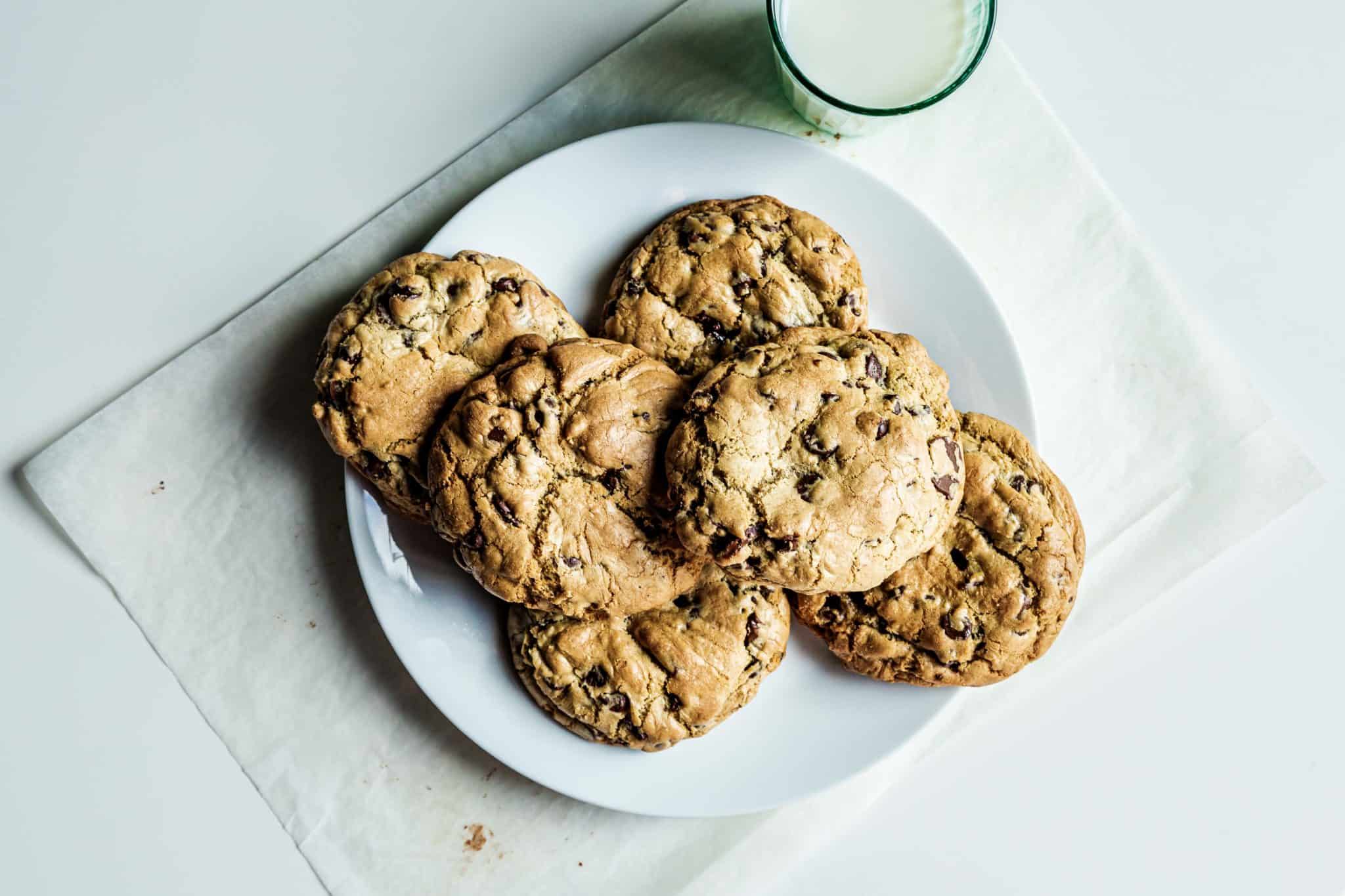 Huge, soft, gooey chocolate chip cookies!