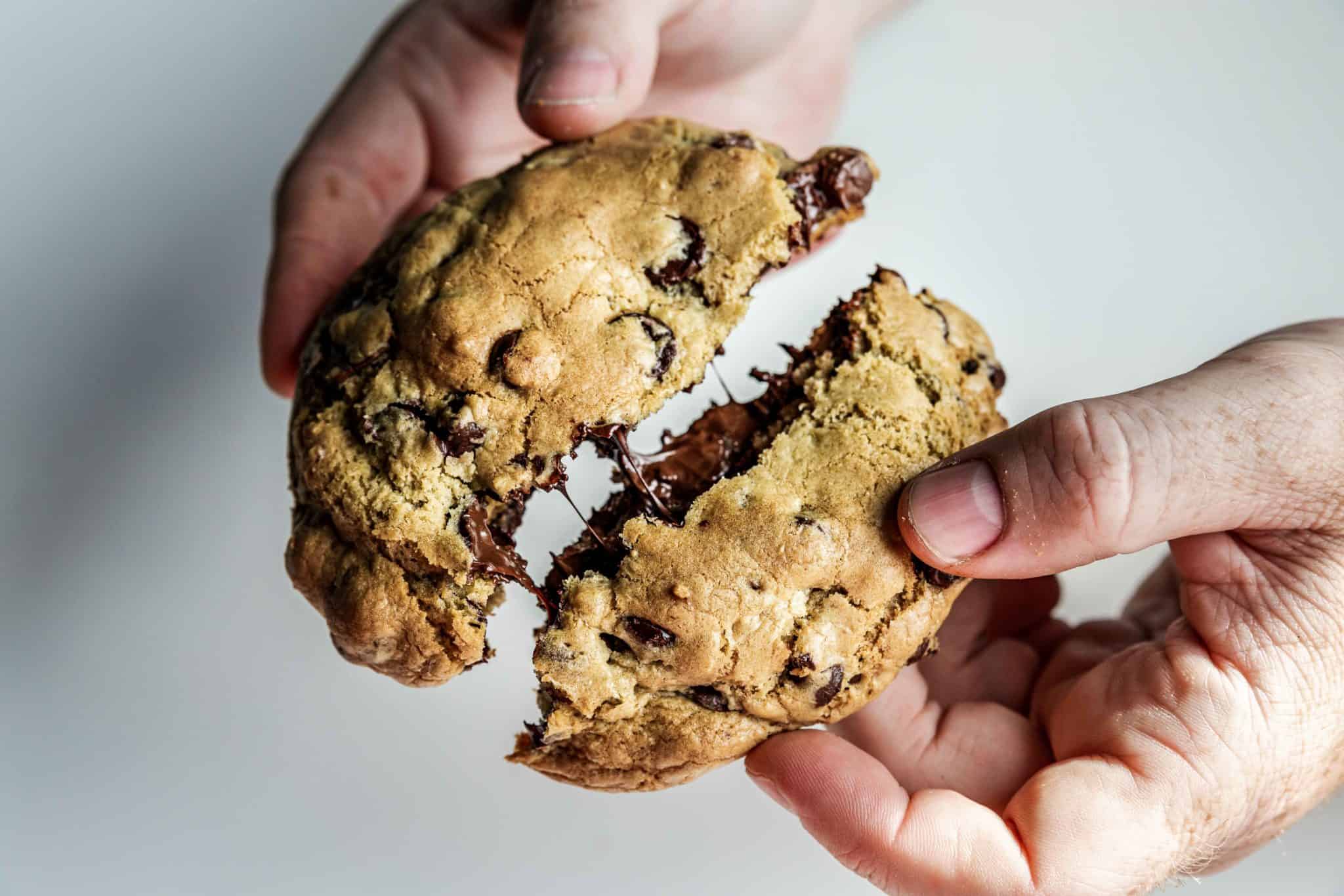 Huge, soft, gooey chocolate chip cookies!