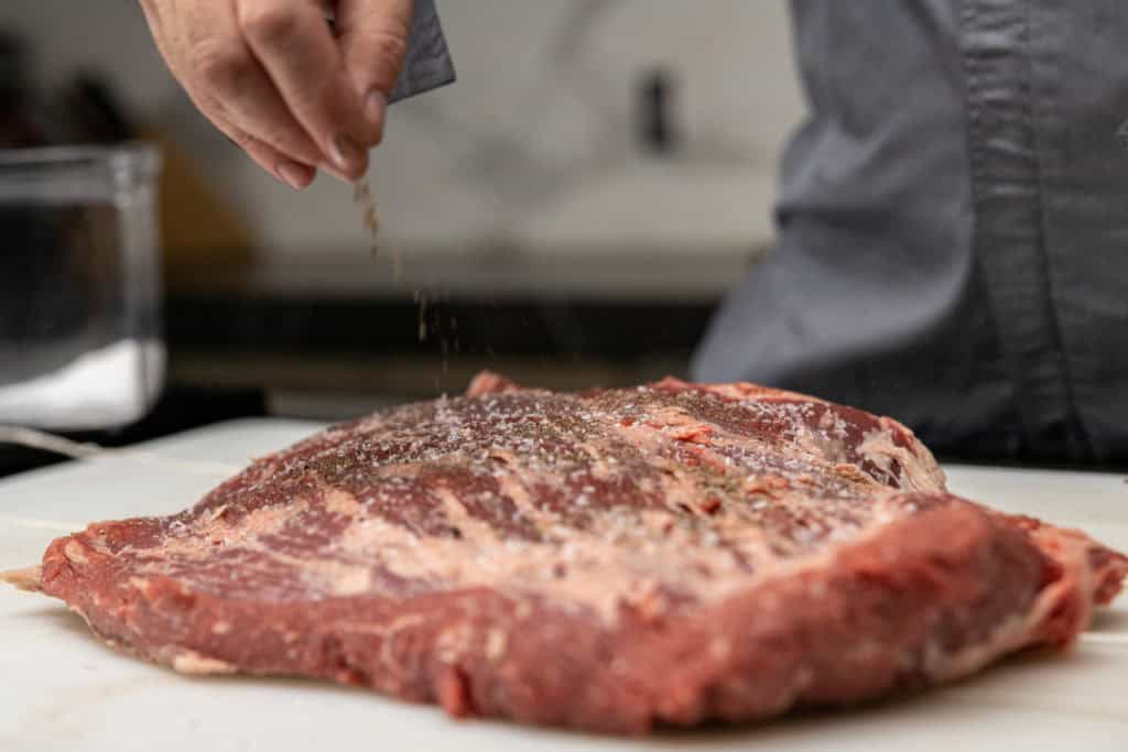 Rolled brisket recipe: temping a joint of beef