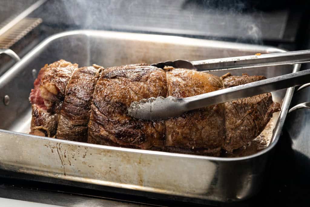 Rolled brisket recipe: temping a joint of beef