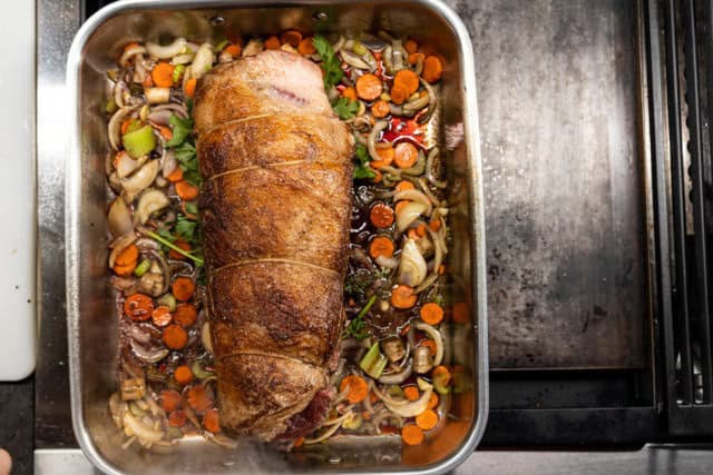 Rolled brisket recipe: temping a joint of beef